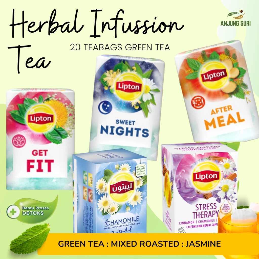 ชาลิปตัน Lipton Flavored Tea Herbal Infusion ขนาด 20 ซอง 1.5 กรัม ...