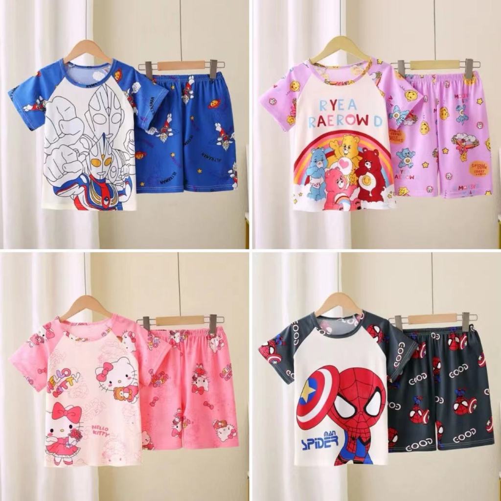 ชุดนอนเด็ก แขนสั้นการ์ตูน หลากหลายรูปแบบ ความสูง110-155CM | Shopee Thailand