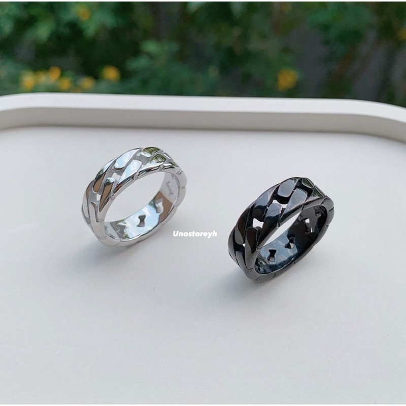 Big Chain Ring💎 แหวนสแตนเลสแท้ ลายโซ่ใหญ่ หน้าแหวนกว้าง7มิล ไซส์7-13 ...