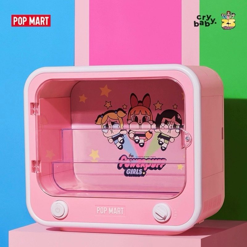 POP MART Television Display Container CRYBABY ตู้ฟิกเกอร์ไฟ LED ปรับสี ...