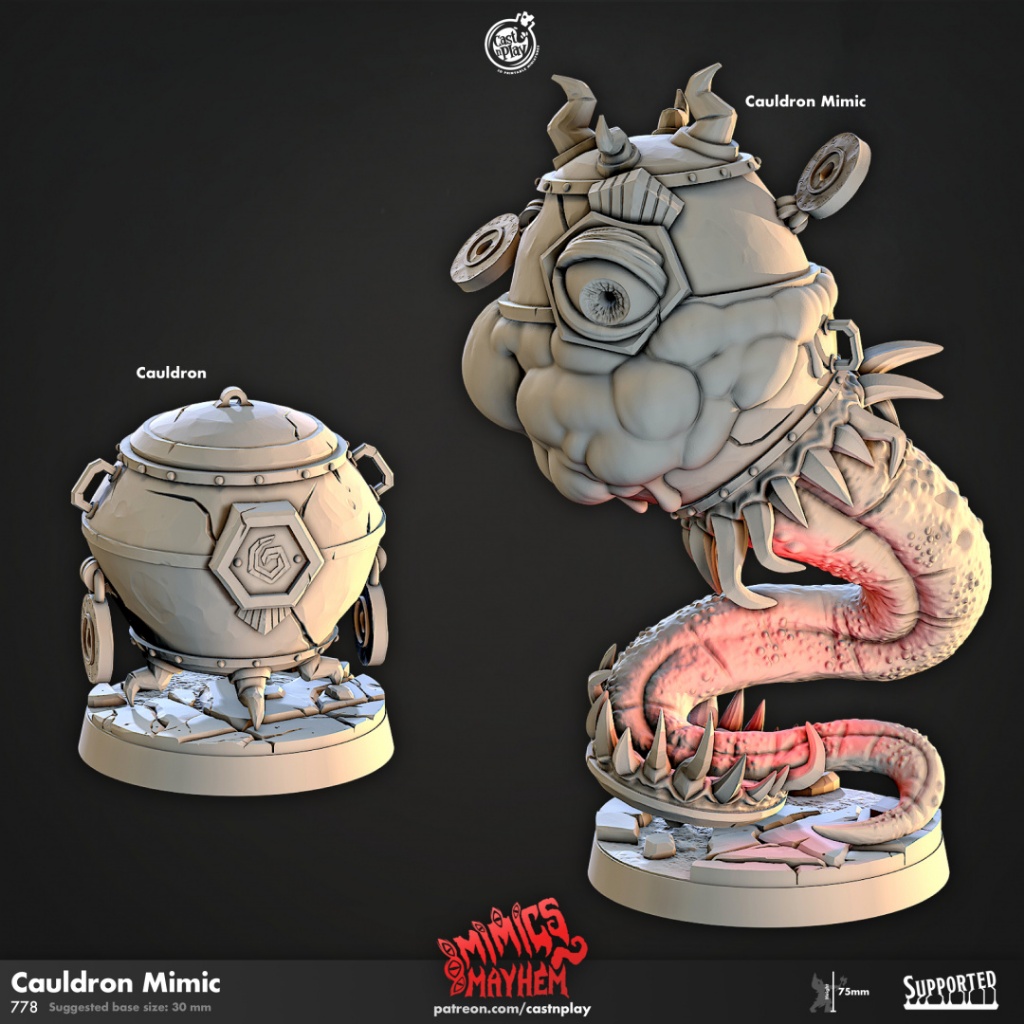 Cauldron Mimic - Mimics Mayhem - Monstrosity Mimic / 32mm scale 3D ...