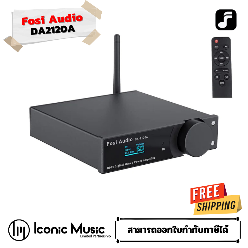 Fosi Audio DA2120A Bluetooth DAC/Amplifier ClassD ชิป STA350BW จอ OLED รับประกันศูนย์ไทย 2 ปี ...