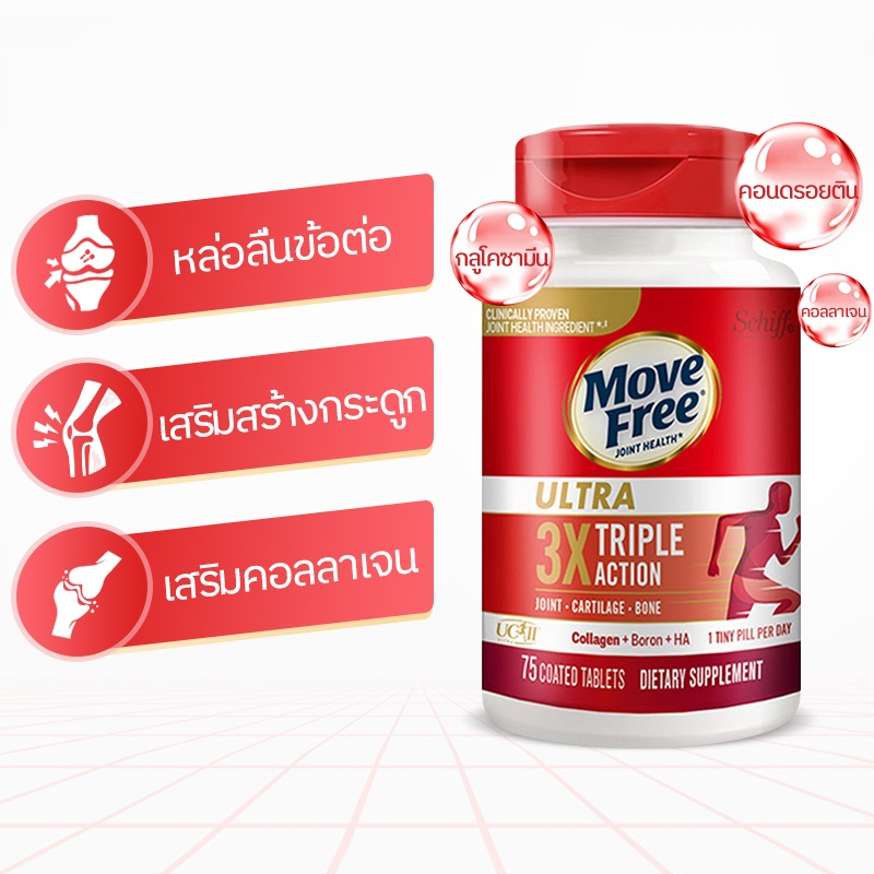 exp10/2025 ของแท้จากอเมริกา โค้ดไม่ซ้ำ เช็คโค้ดได้ทุกขวด Schiff Move Free Ultra Joint Health 75 ...