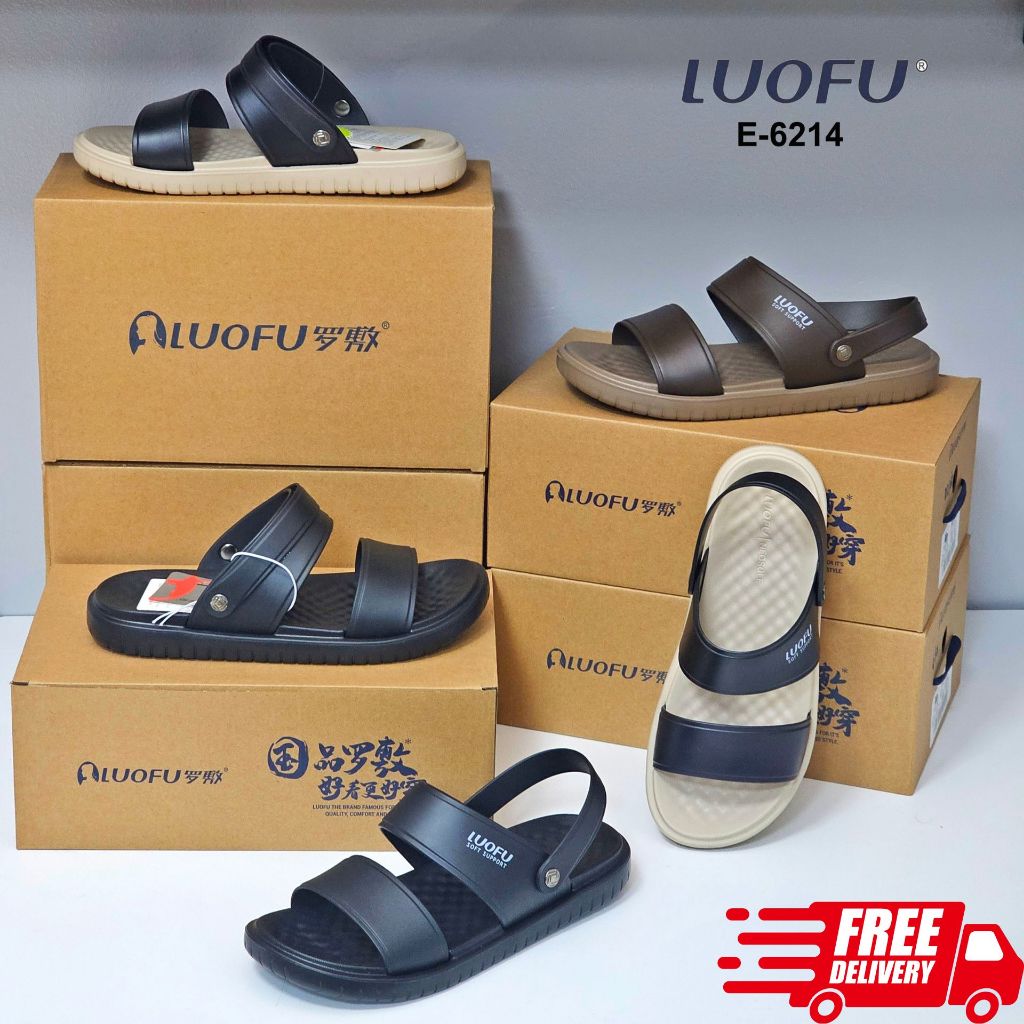 LUOFU รองเท้ารัดส้นผู้ชาย รองเท้าแตะ แฟชั่นแบบสวม ใส่สบาย ทนทาน รุ่น E ...
