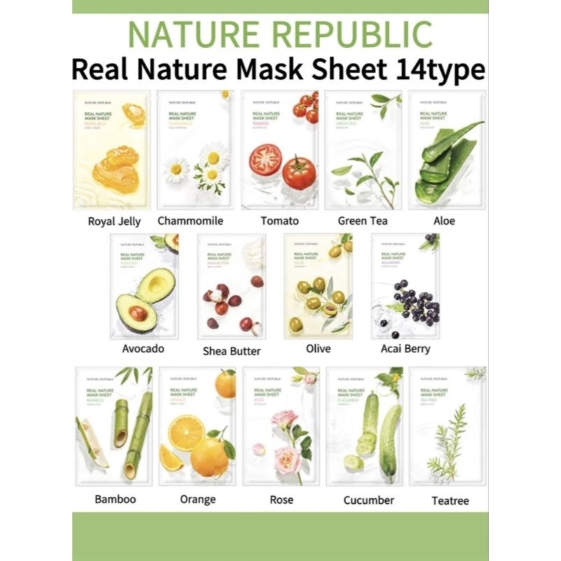 Nature Republic Real Nature Mask Sheet | Shopee Thailand