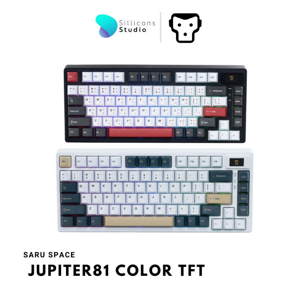 (คีย์ภาษาไทย) คีย์บอร์ดไร้สาย SARU SPACE SARU JUPITER81 COLOR TFT (TH) | Shopee Thailand