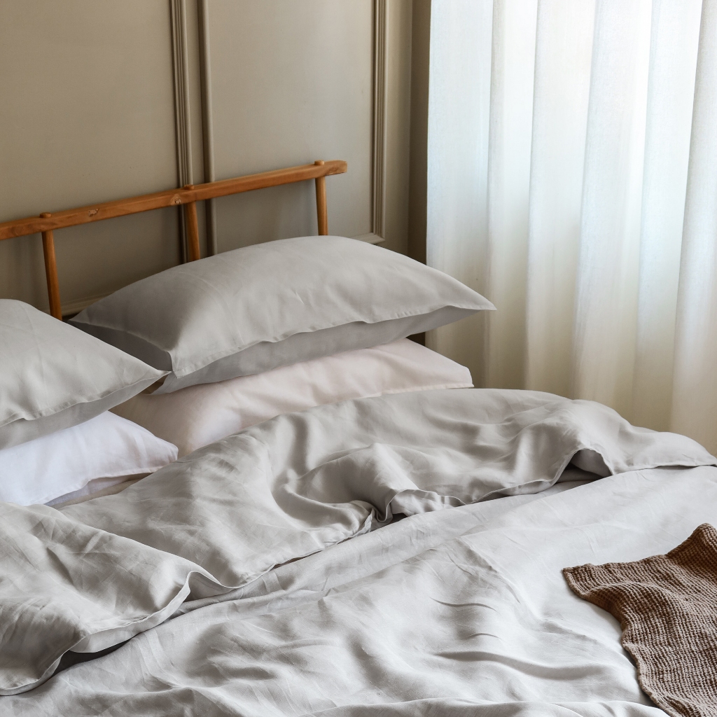 ปลอกหมอน ลินิน สีพื้น Solstice Home ทำจากผ้าลินิน French Flax Linen - Stonewashed 100% | Shopee ...