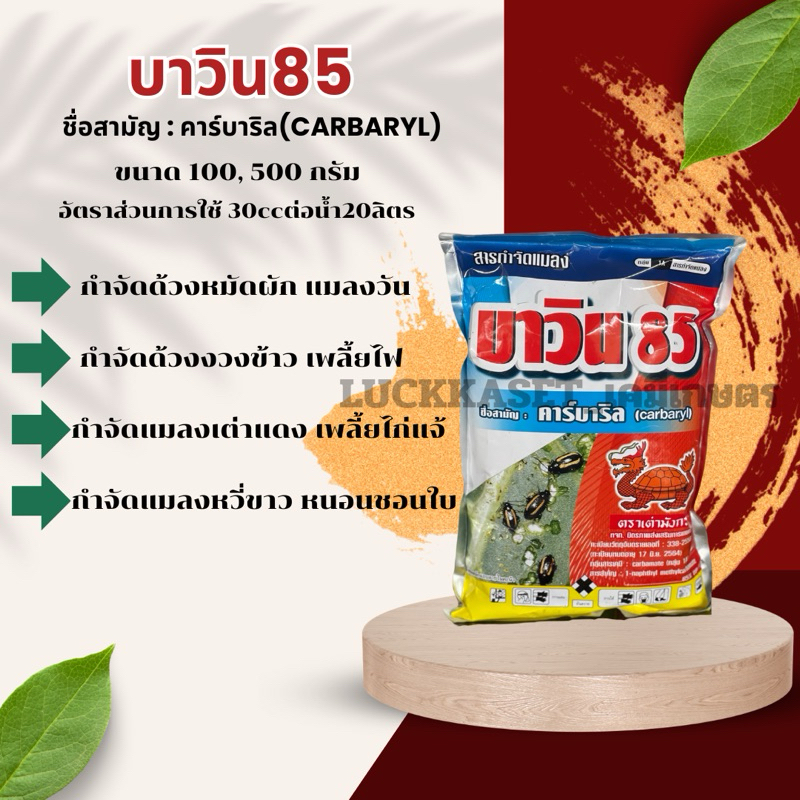 บาวิน85💥💥 คาร์บาริล (carbaryl) 85% WP (ขนาด 100 กรัม , 500 กรัม ...