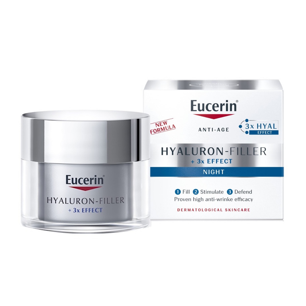Eucerin Hyaluron 3X Filler Night Cream 50ML ยูเซอริน ไฮยาลูรอน ครีมบำรุงผิวหน้า 50 มล. [EXP 2026 ...