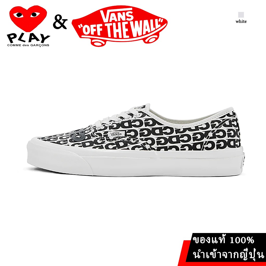 new CDG logo Play X VANS Authentic Slip-On Vintage Pop ชื่อร่วม การันตี ...