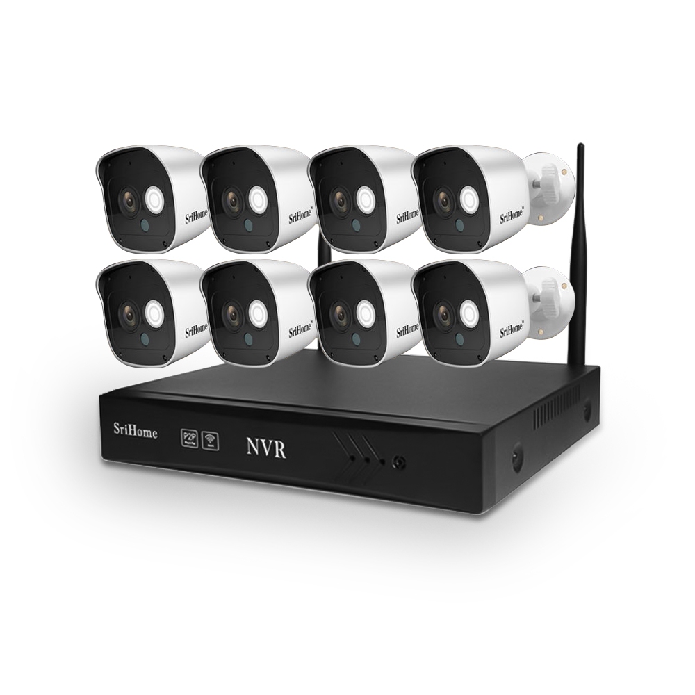 Srihome ชุดNVR (NVS001 + IPC029X4 ) ชุด NVR ระบบรักษาความปลอดภัยไร้สาย ...