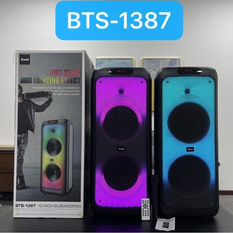 ลำโพงบลูทูธไร้สาย รุ่น BTS-1387 ลำโพงบลูทูธขนาด 10 นิ้ว 2 ตัว เสียงเบส ...