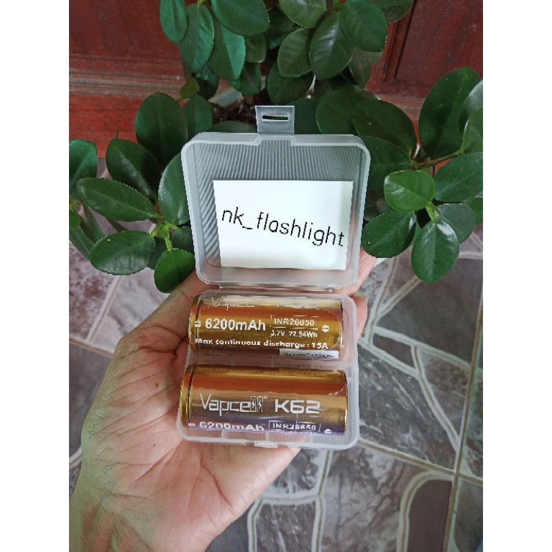 ถ่านชาร์จ Vapcell 26650 (สีทองหัวแบน)รุ่น K62 3.7V 6200mAh 15A/25A | Shopee Thailand
