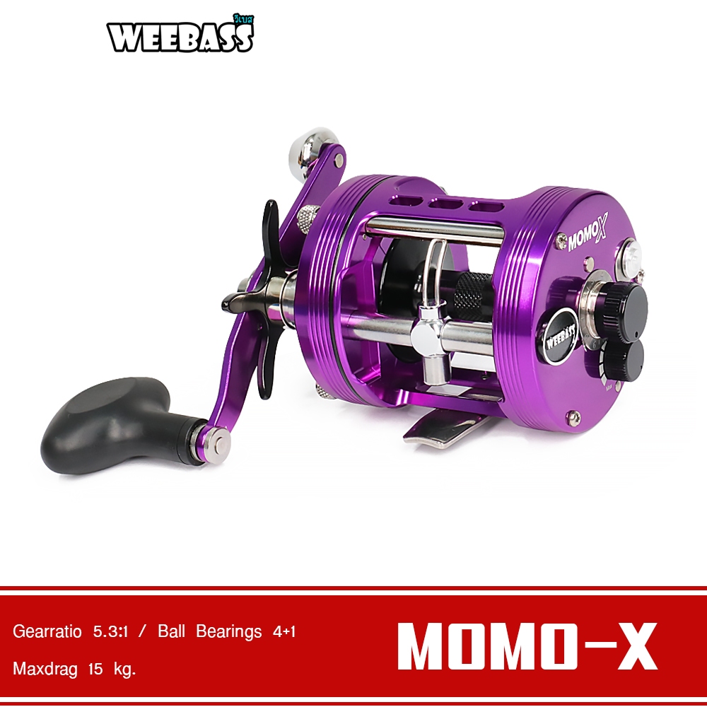WEEBASS รอก - รุ่น MOMO-X รอกตกปลา (หมุนขวา) รอกเบททรงกลม รอกหน้าดิน ตกบึก | Shopee Thailand