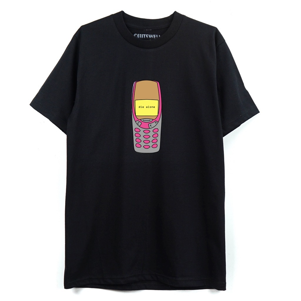 QUITEWELL เสื้อยืดแขนสั้น 03 DIE PHONE BLACK เสื้อผู้ชาย Oversize สกรีน ...