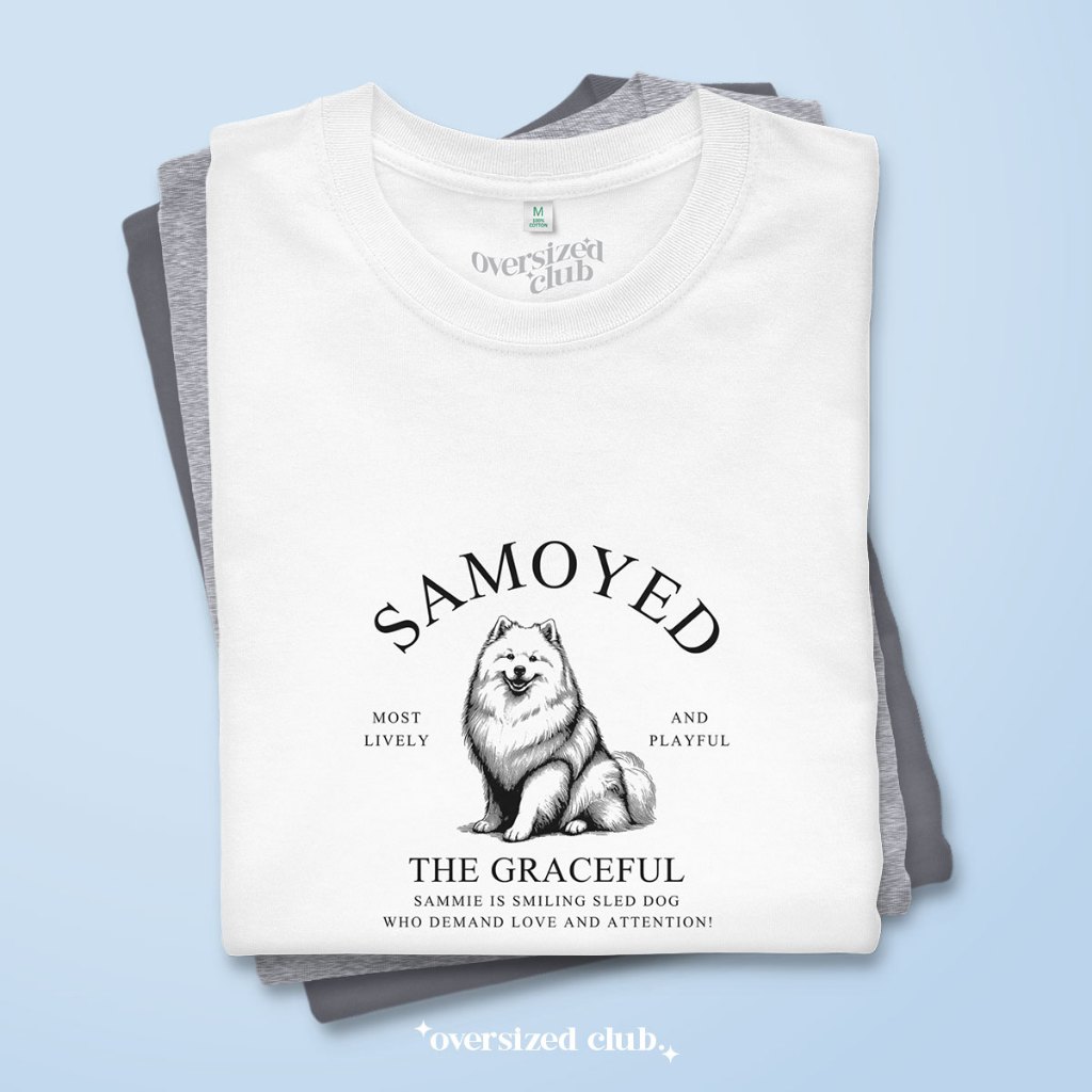 เสื้อยืดสกรีนลาย New Minimal Samoyed ซามอยด์ [Classic Cotton 100% by ...
