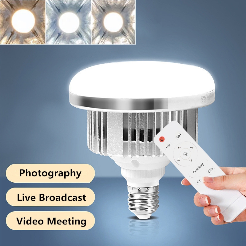 85W/300W LED Light Bulb 3200K-5500K Photography Lamp Bulb Energy-saving ...