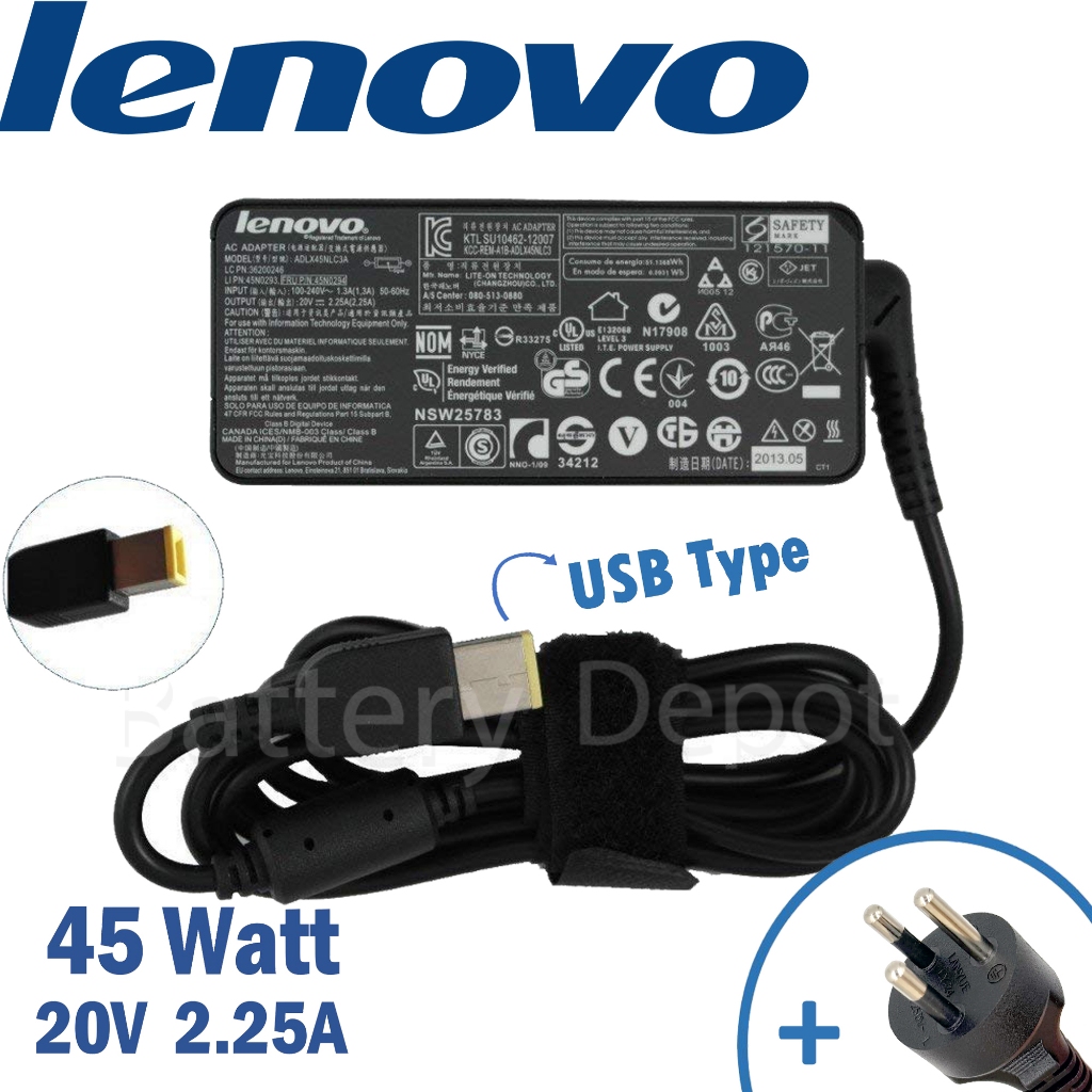 Lenovo Adapter ของแท้ Lenovo ThinkPad Edge E450 E450c E455 Edge E460 E465 E470 E470c E475 45w ...