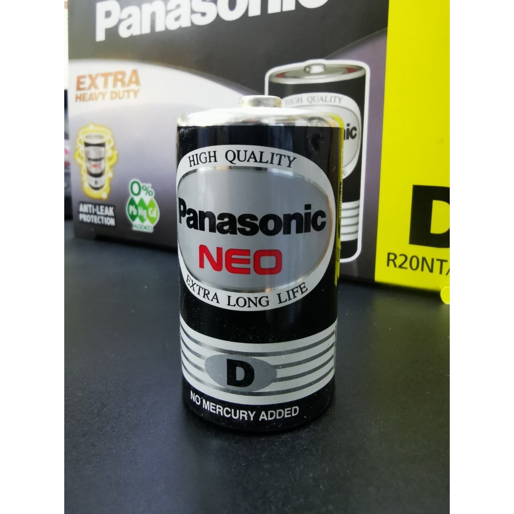 ถ่าน Panasonic D 1.5V แบ่งขาย 1 ก้อน ถ่านไฟฉาย R20 ถ่านก้อนใหญ่ พานาโซนิค Neo สีดำ พานาดำ ...