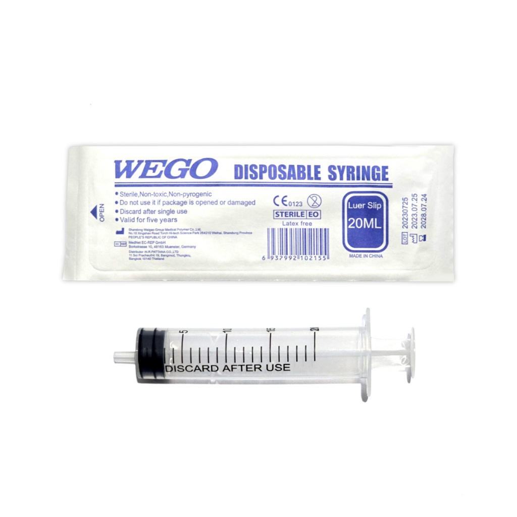 ไซริงค์ ไซริ้ง 3ml, 5ml, 10ml, 20ml Syringe กระบอกฉีดยา ล้างจมูก WEGO ...