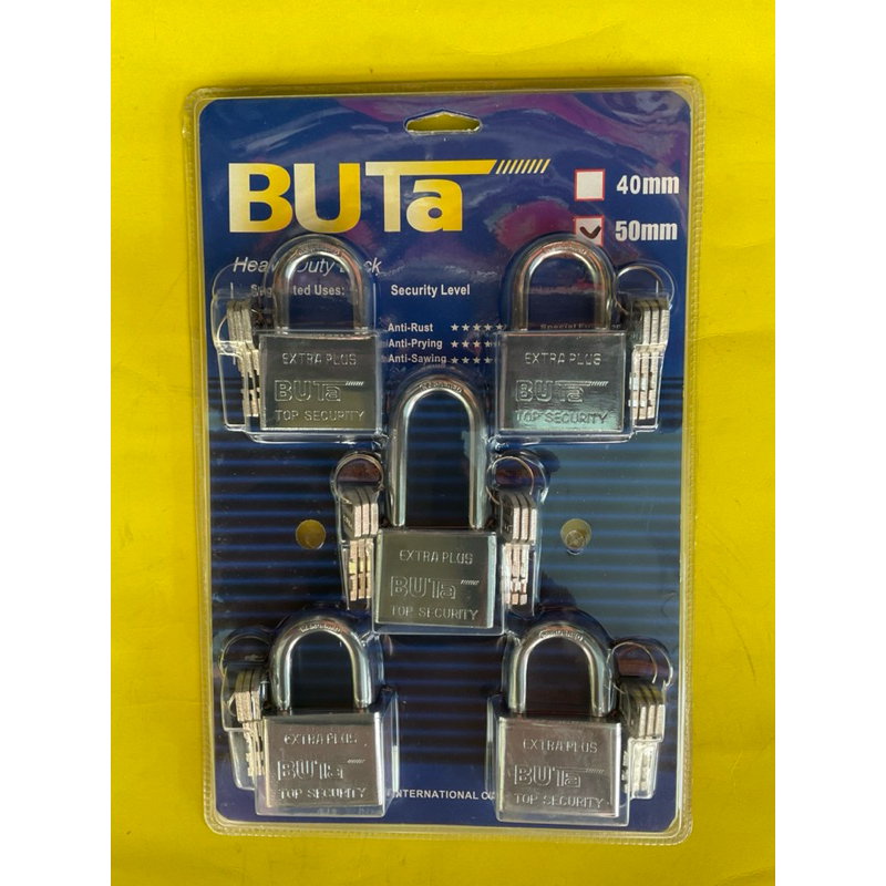 กุญแจระบบลูกปืนเหล็กชุดมาสเตอร์คีย์BUTA 5ตัวชุดขนาด 50มิล | Shopee Thailand