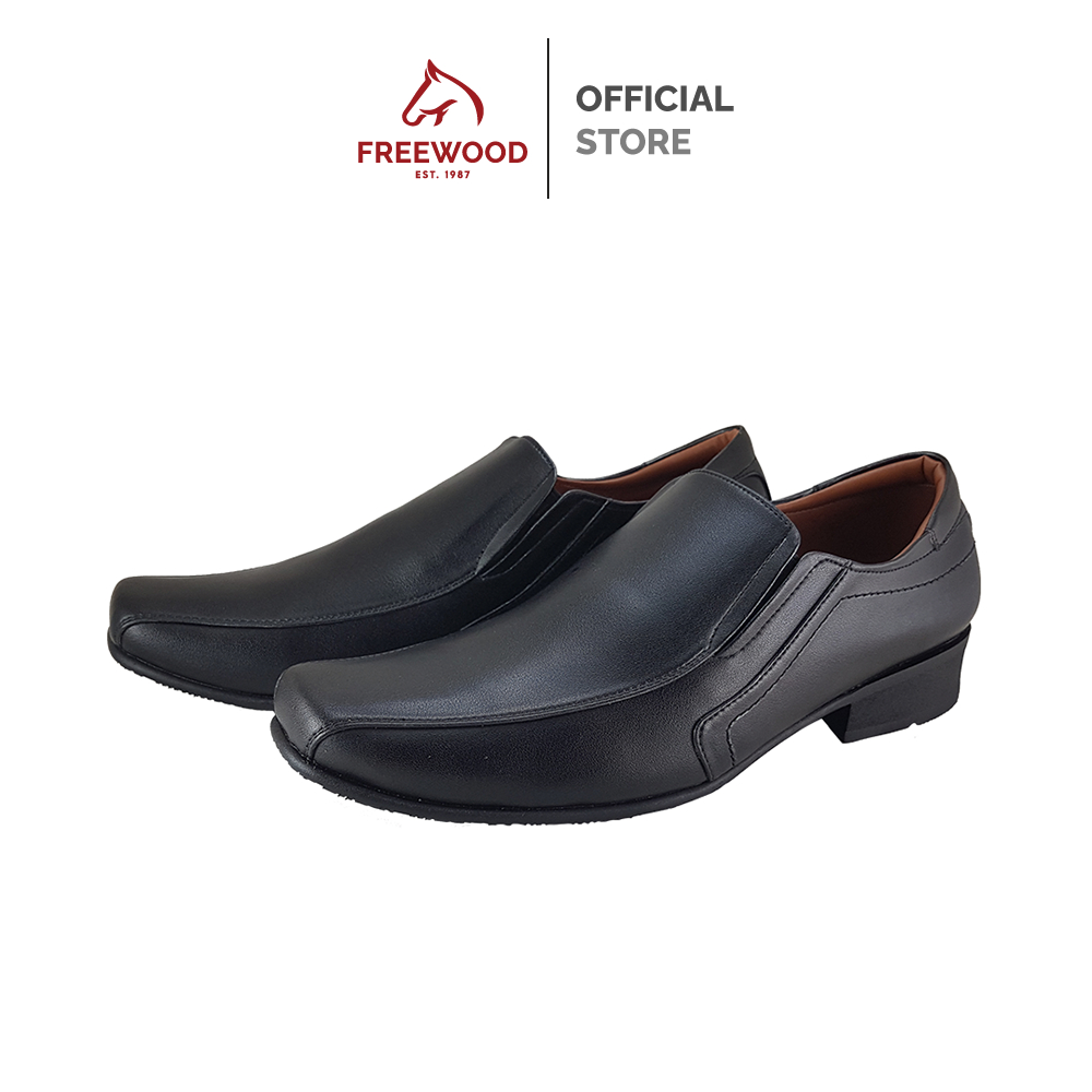 FREEWOOD BUSINESS SHOES รองเท้าคัทชูผู้ชาย หนังแท้ รุ่น 58-386 สีดำ ...