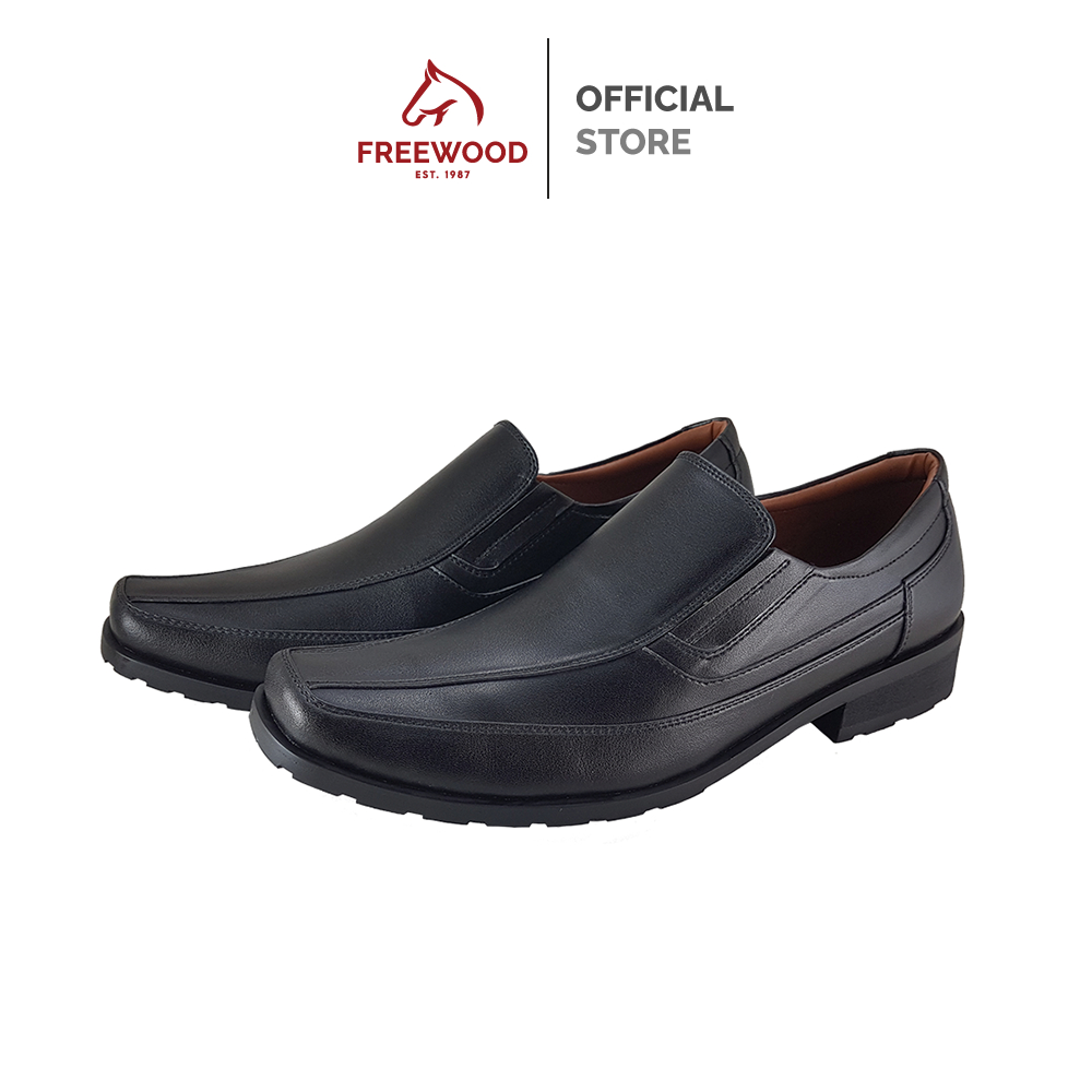 FREEWOOD BUSINESS SHOES รองเท้าคัทชูผู้ชาย หนังแท้ รุ่น 58-391 สีดำ ...