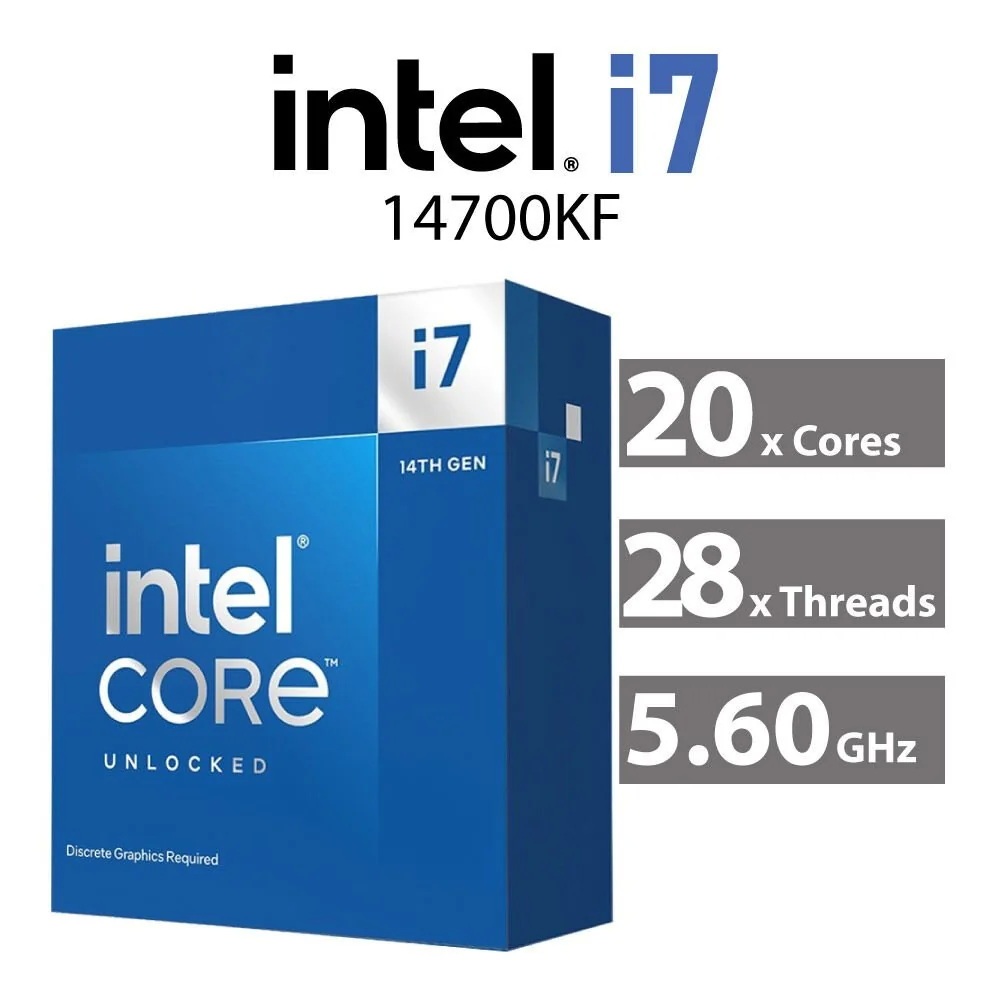 CPU (ซีพียู) INTEL CORE I7-14700KF - 20C 28T 2.5-5.6GHz (INTEL SOCKET ...