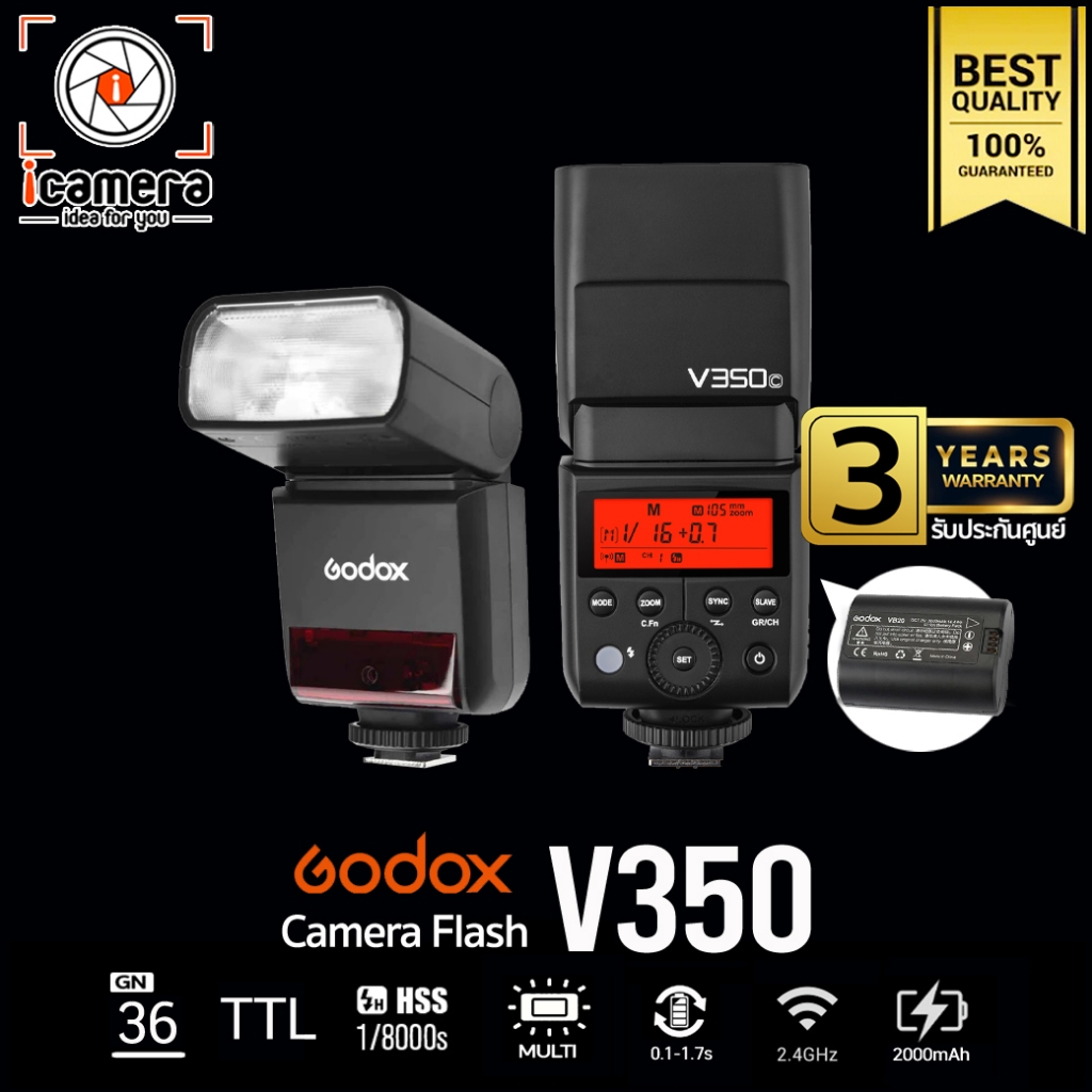 Godox Flash V350 ( For Canon ) TTL HSS 2000Mah - รับประกันศูนย์ Godox ...
