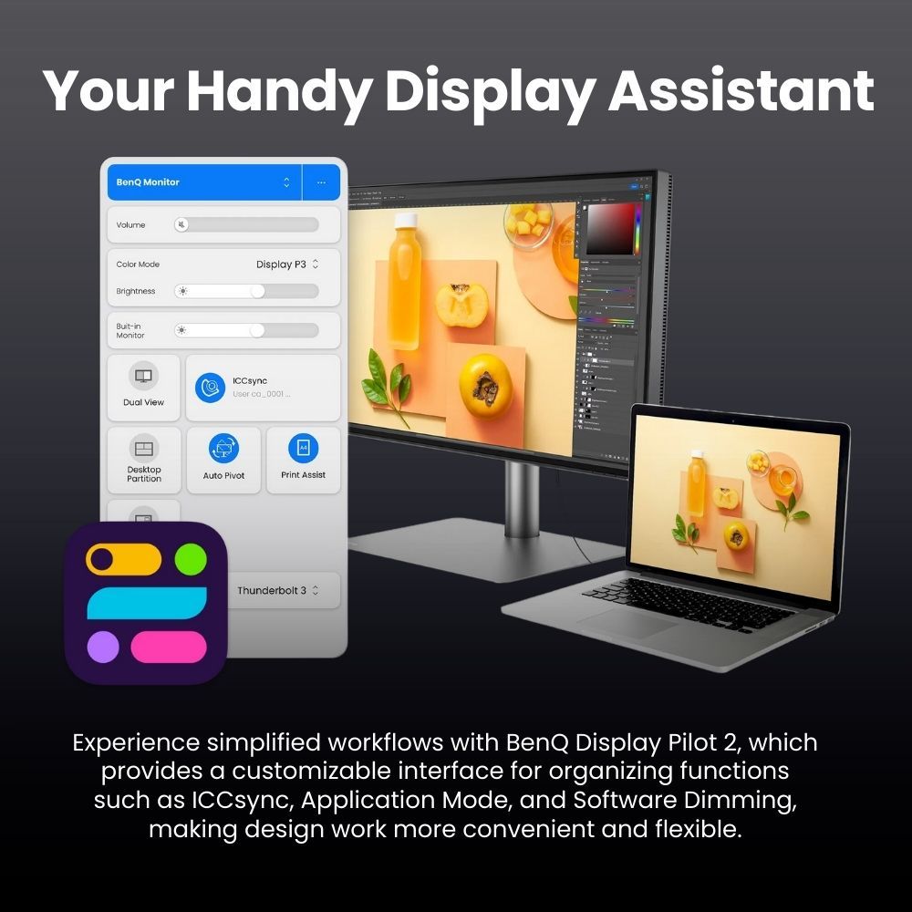 BenQ PD3225U 32นิ้ว 4K 98% P3 Thunderbolt 3 Mac-Ready Designer Monitor ...