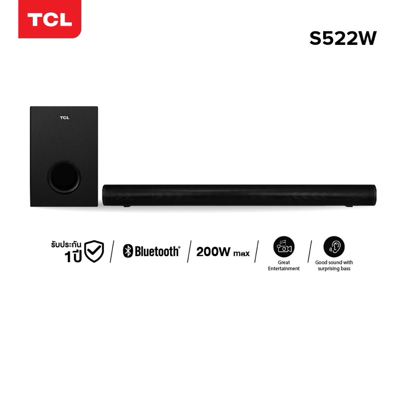 TCL Sound Bar รุ่น S522W พร้อม Subwoofer ไร้สาย (No Box) | Shopee Thailand
