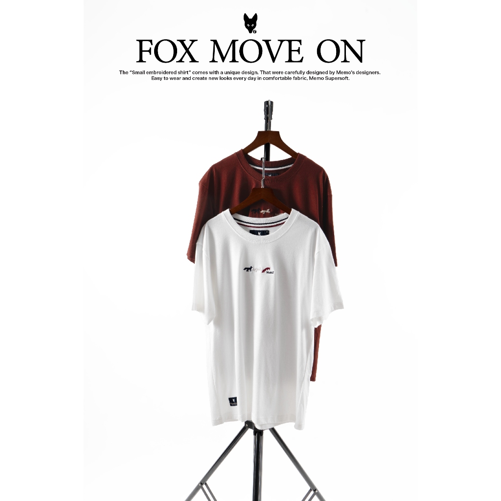 MEMO [ลด 65 ฿ ใส่โค้ด MEMMAY ] รุ่น : Fox Move on แขนสั้น ผู้ชาย งานปัก ...