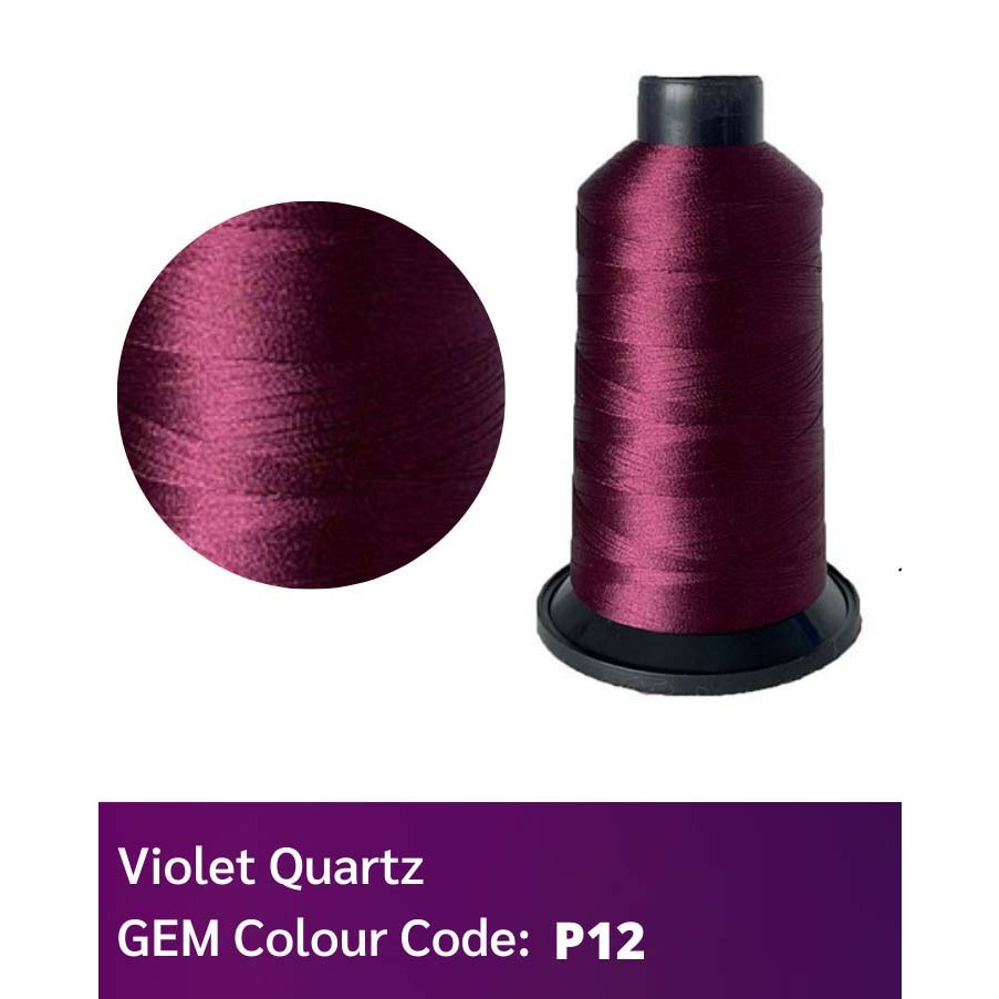 ไหมปัก GEM Embroidery Thread โทนม่วง Purple ซักฟอกสีไม่ตก 3,000 เมตร ...