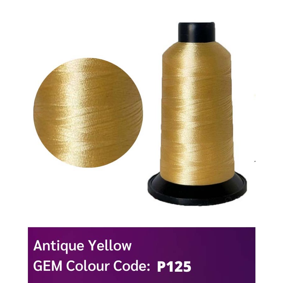 ไหมปัก GEM Embroidery Thread โทนเหลืองอ่อน Light Yellow ซักฟอกสีไม่ตก ...