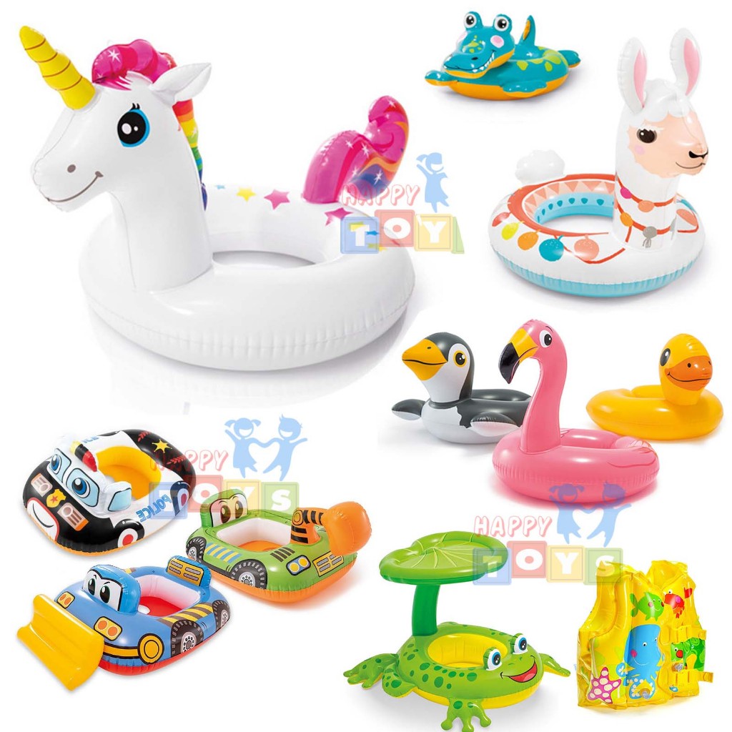 Intex 58221 ห่วงยางลายสัตว์ ลามะ จระเข้ ยูนิคอร์น | Shopee Thailand