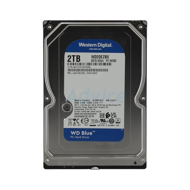 WD 2 TB HDD BLUE (7200RPM, 256MB,SATA-3, WD20EZBX) - A0136256 | Shopee ...