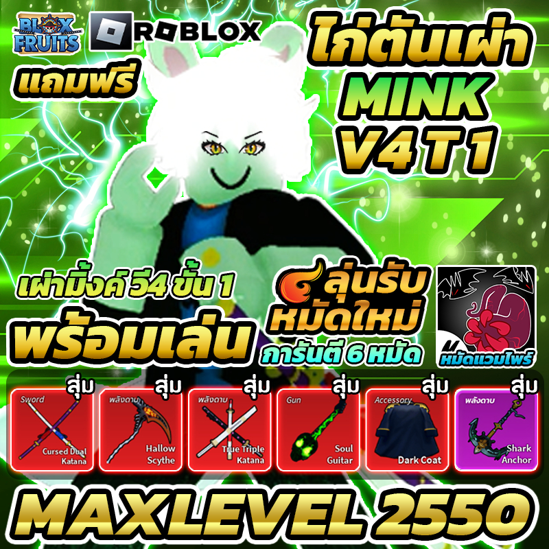 ไก่ตันเผ่ามิ้งค์วี4ขั้น1 MINK V4 T1 การ์ดตัวละครเกมส์Bloxfruit 🆓แถมฟรี ...