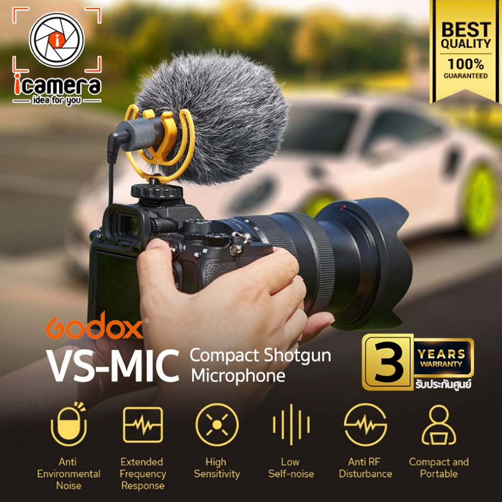 Godox Microphone VS-MIC Compact Shotgun Microphone สำหรับ Camera ...