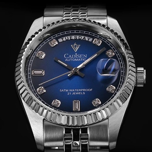 [Pre-order][ออโต้] Cadisen C8228M Daydate Zircon 38MM C3 AR Flat ...