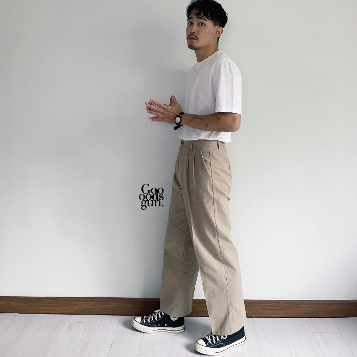 UNCLE PANTS I S-4XL กางเกงขายาวทรงลุงวินเทจ ขากระบอกใหญ่เอวสูง รุ่น ...