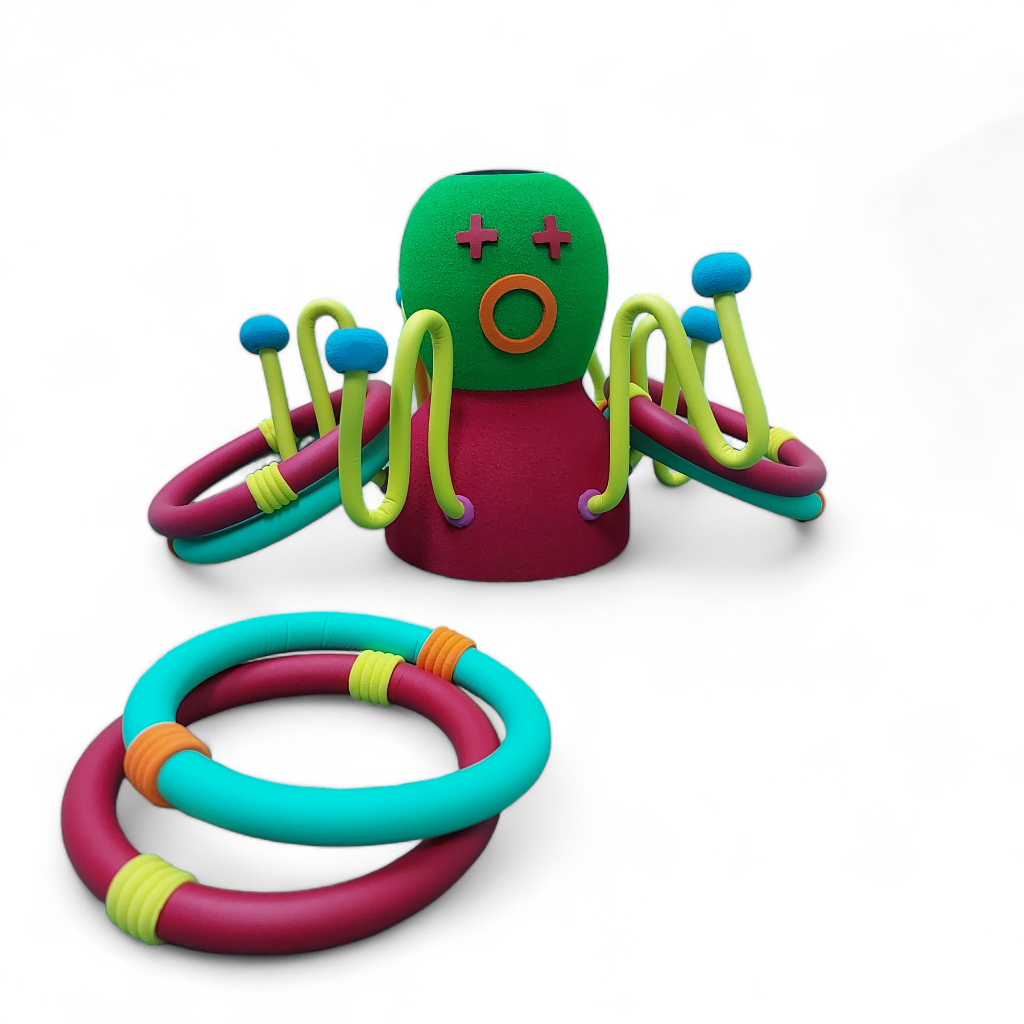 Safsof Octopus Ring Toss ห่วงโยน ของเล่นลอยน้ำ ของเล่นเด็ก ห่วงคละสี ...