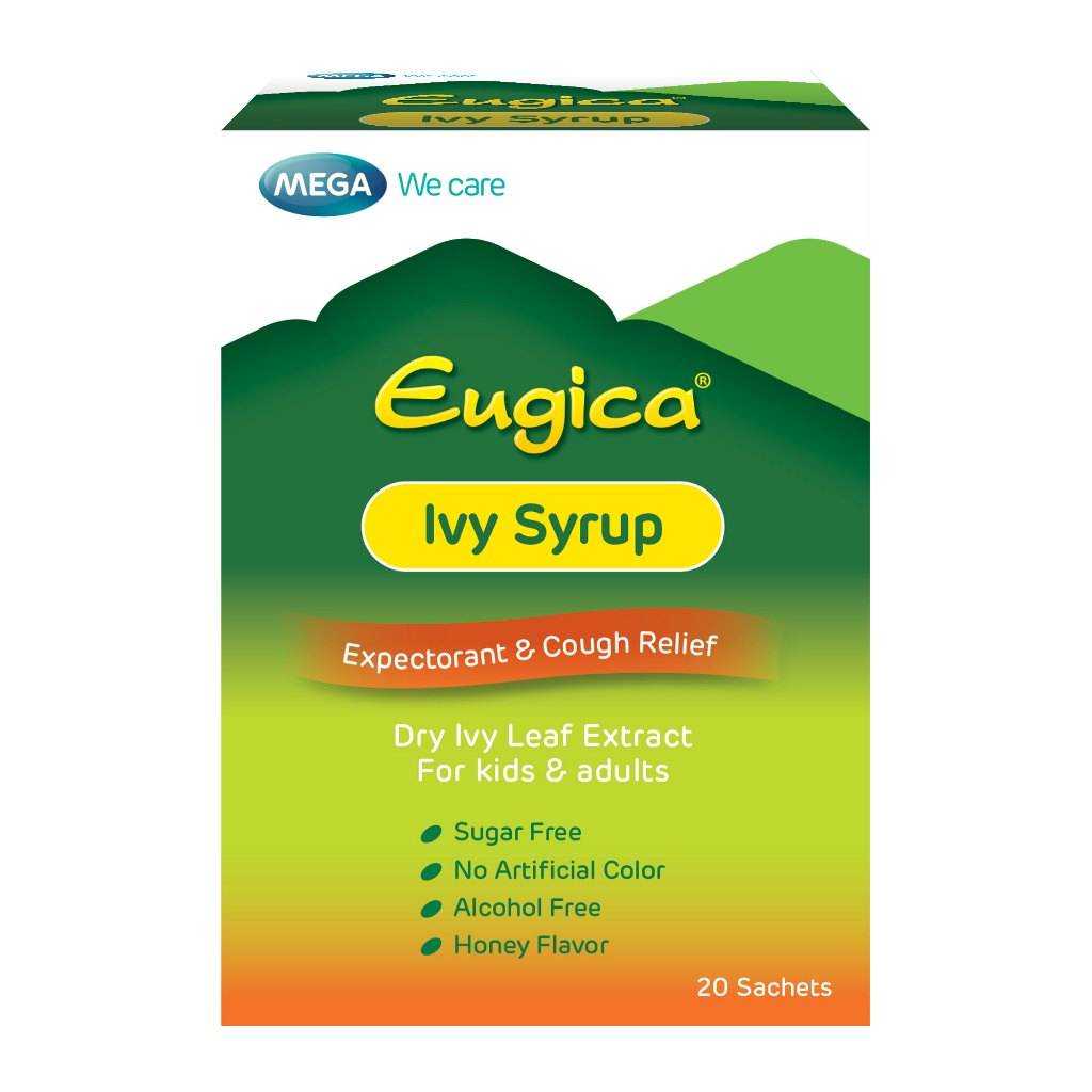 MEGA We care เมก้าวีแคร์ Eugica Ivy Syrup ยูจิก้า ไอวี่ ไซรัป แบบซอง ( 20 ซอง ) | Shopee Thailand