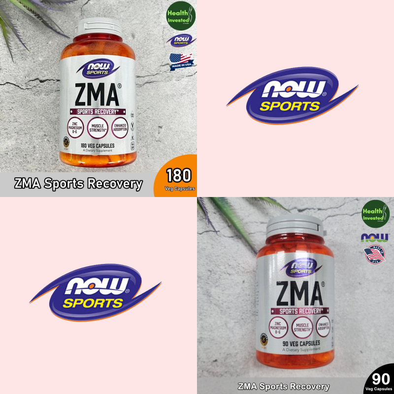 ZMA Sports Recovery B-6 Zinc Magnesium 90 or 180 Veg Capsules วิตามินบี ...