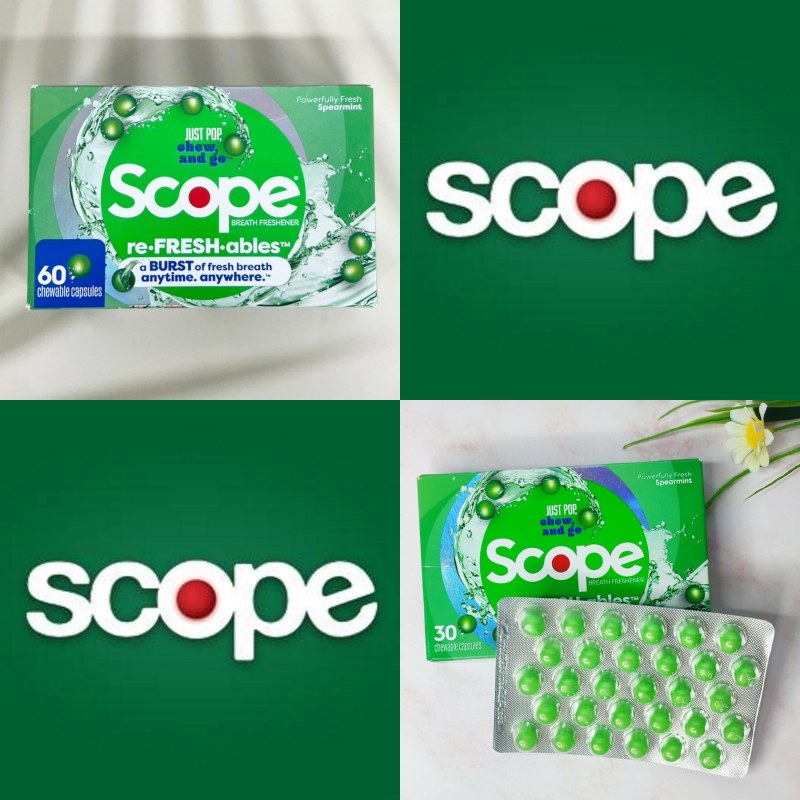 [Scope®] Breath Refreshable Chew and Go, Spearmint 30 or 60 Count น้ำยา ...