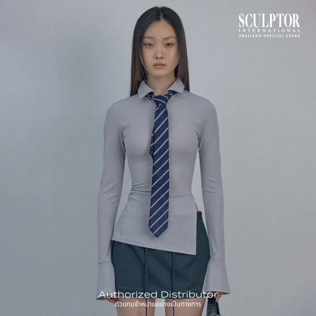 SCULPTOR® เสื้อยืด Button Down Bell Sleeve Tee | Shopee Thailand