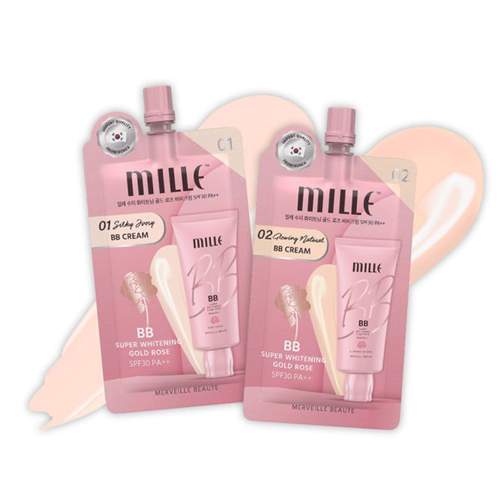 Mille Super White Gold Rose BB Cream SPF30/PA++ 6g มิลเล่ บีบีครีมซอง ...