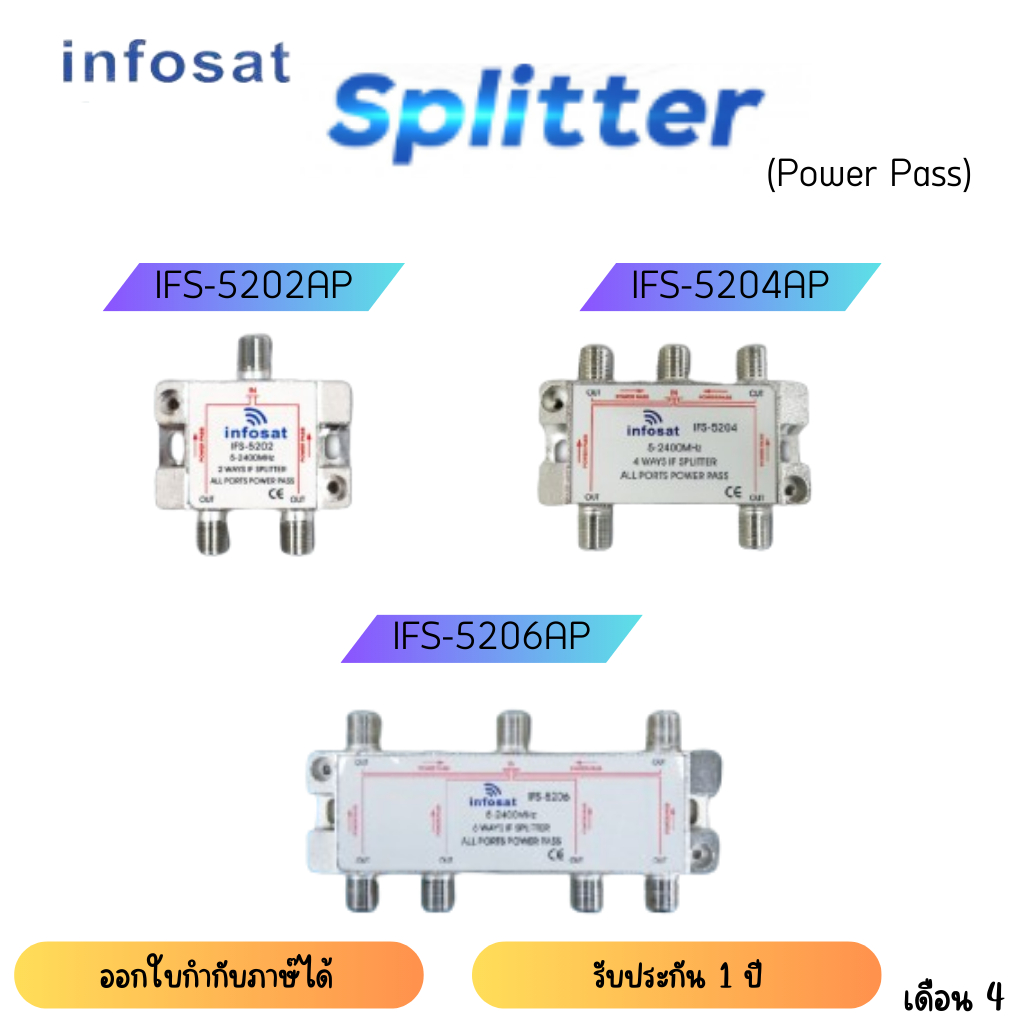 INF IF-Splitter(Power Pass) (IFS-5202AP)และ (IFS-5204AP)และ(IFS-5206AP ...