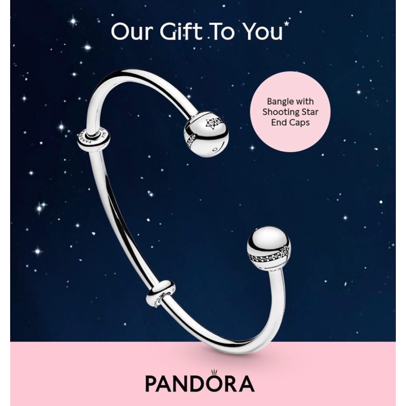 [พร้อมส่ง แท้100%] Pandora Shooting Star Open Bangle size16, 17.5 ...