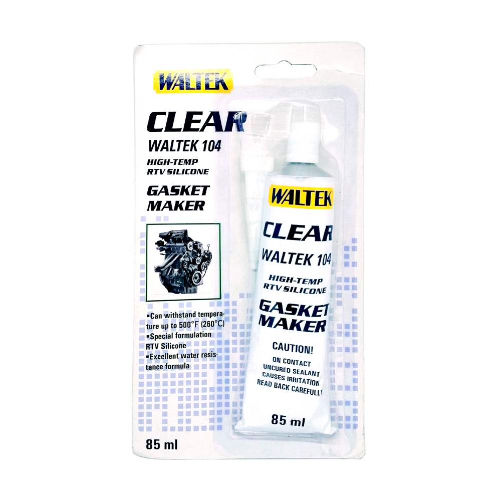 กาวทาประเก็น WALTEK 104 CLEAR HIGH-TEMP RTV SILICONE 85ml เหมาะสำหรับ ...