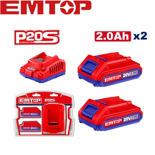 EMTOP สว่านกระแทก ไร้สาย 1/2 นิ้ว (13 มม.) 20 โวลท์ ปรับแรงบิดได้ รุ่น ...